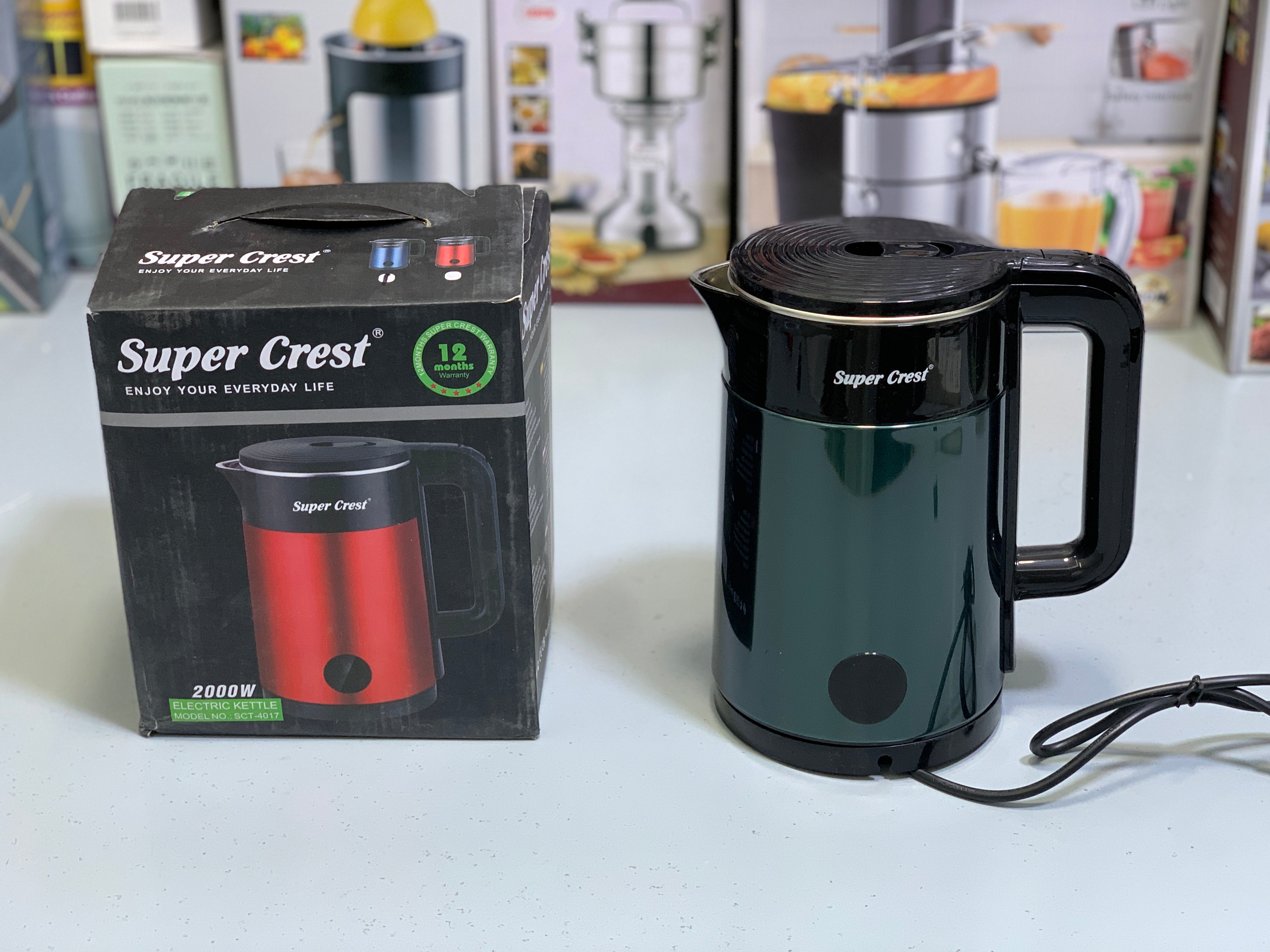 Super Crest Electric Tea Kettle 2000w 2.3L Model: SCT-4017 – Gawadar Import
